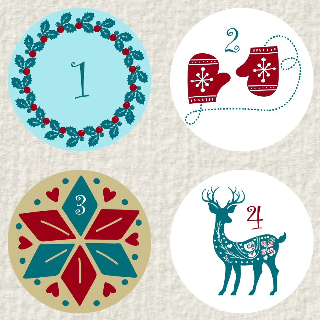 Advent number stickers - Cards and Gift Wrap