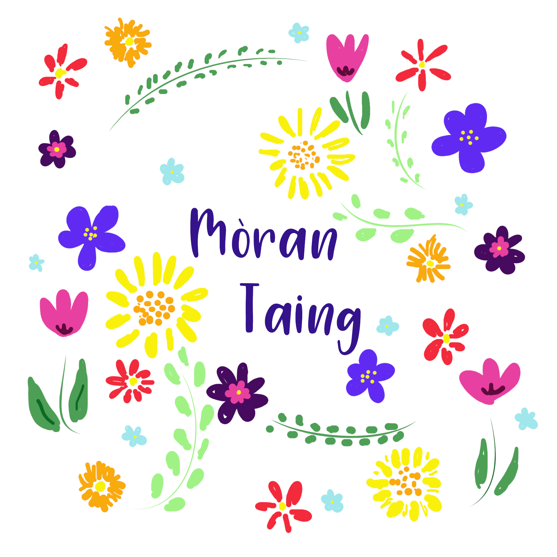 Mòran Taing Flùraichean Gaelic Thank You Card