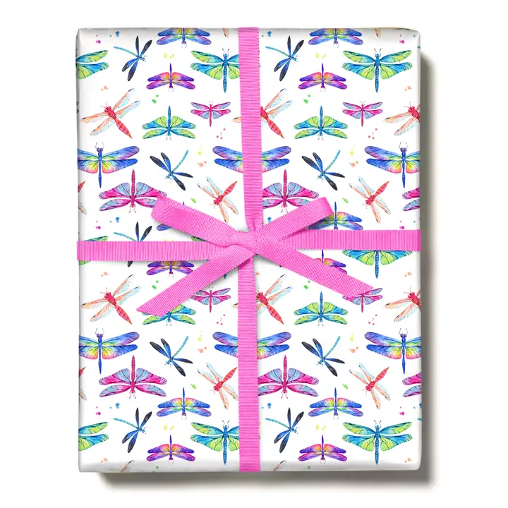 Colourful Dragonflies gift wrap - Cards and Gift Wrap